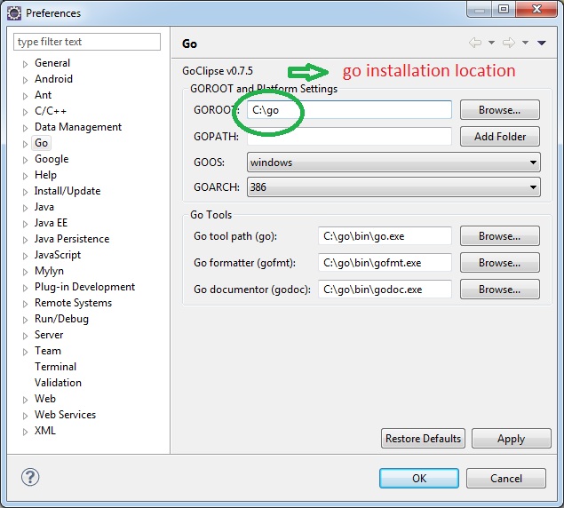 Solved Eclipse Invalid Go Language Settings Ngdeveloper