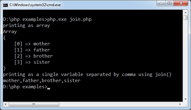 Join Converting An Array To Variable Or String In Php Example